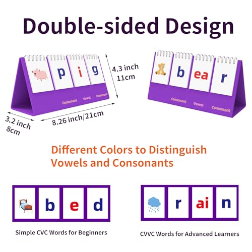 Buy CVC CVVC Word Builder, CVC Word Games, Phonics Games Flash Cards ...