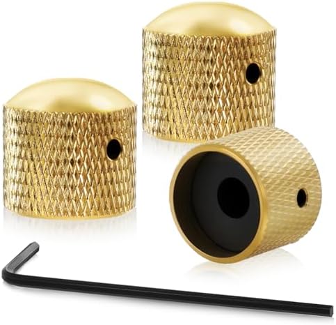 Amazon.com: 3 Pack Electric Guitar Knobs,Gold Guitar Knobs Metal Volume ...
