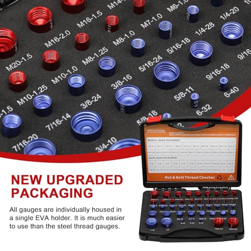 Snapklik.com : 44 Pcs Inch And Metric Thread Checker, Nut And Bolt ...