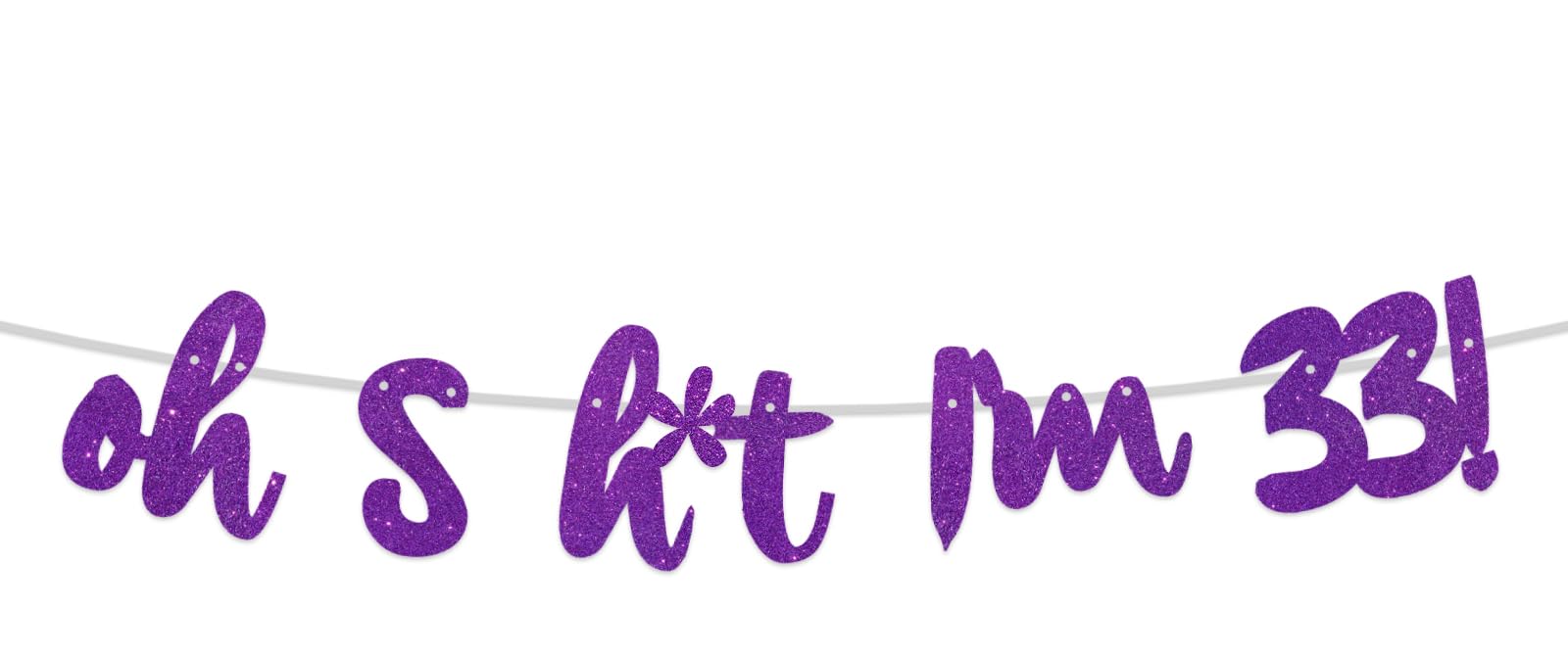 Amazon.com: Oh S*it I’m 33! Banner Backdrop Glitter Purple Hello 33 ...