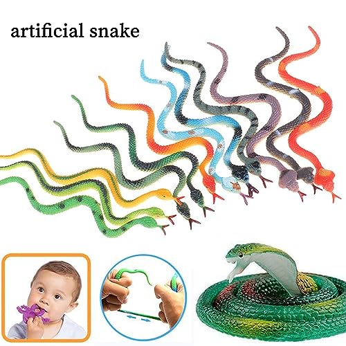 JOCXZI 24 Pcs Rubber Snakes Toy Plastic Snakes Rainforest Snakes ...