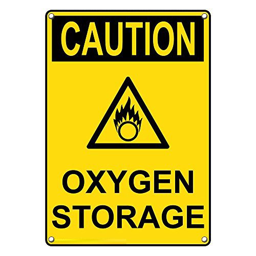 Weatherproof Plastic Vertical OSHA Caution Oxygen Storage Sign with ...