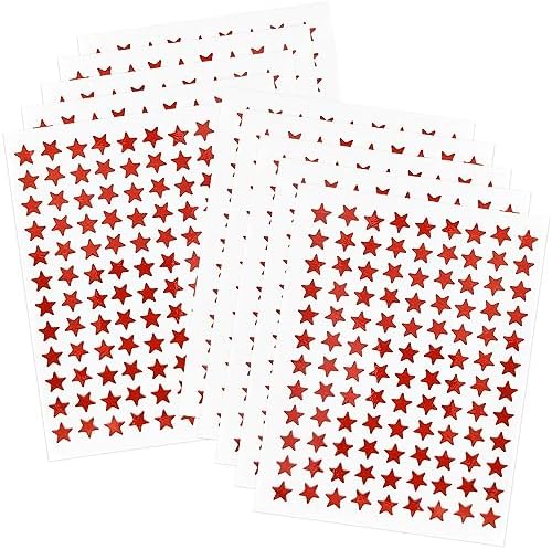Amazon.com: 0.3" Diameter Red Star Stickers - 1080 Pcs, 10 Sheets ...