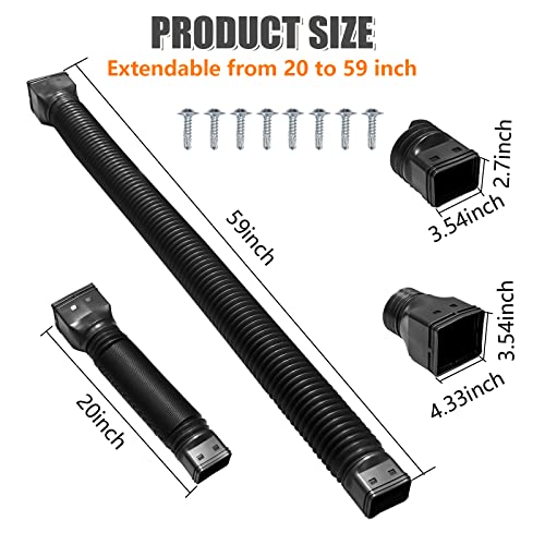 Flexible Gutter Downspout Extension, Adjustable Length, Retractable ...