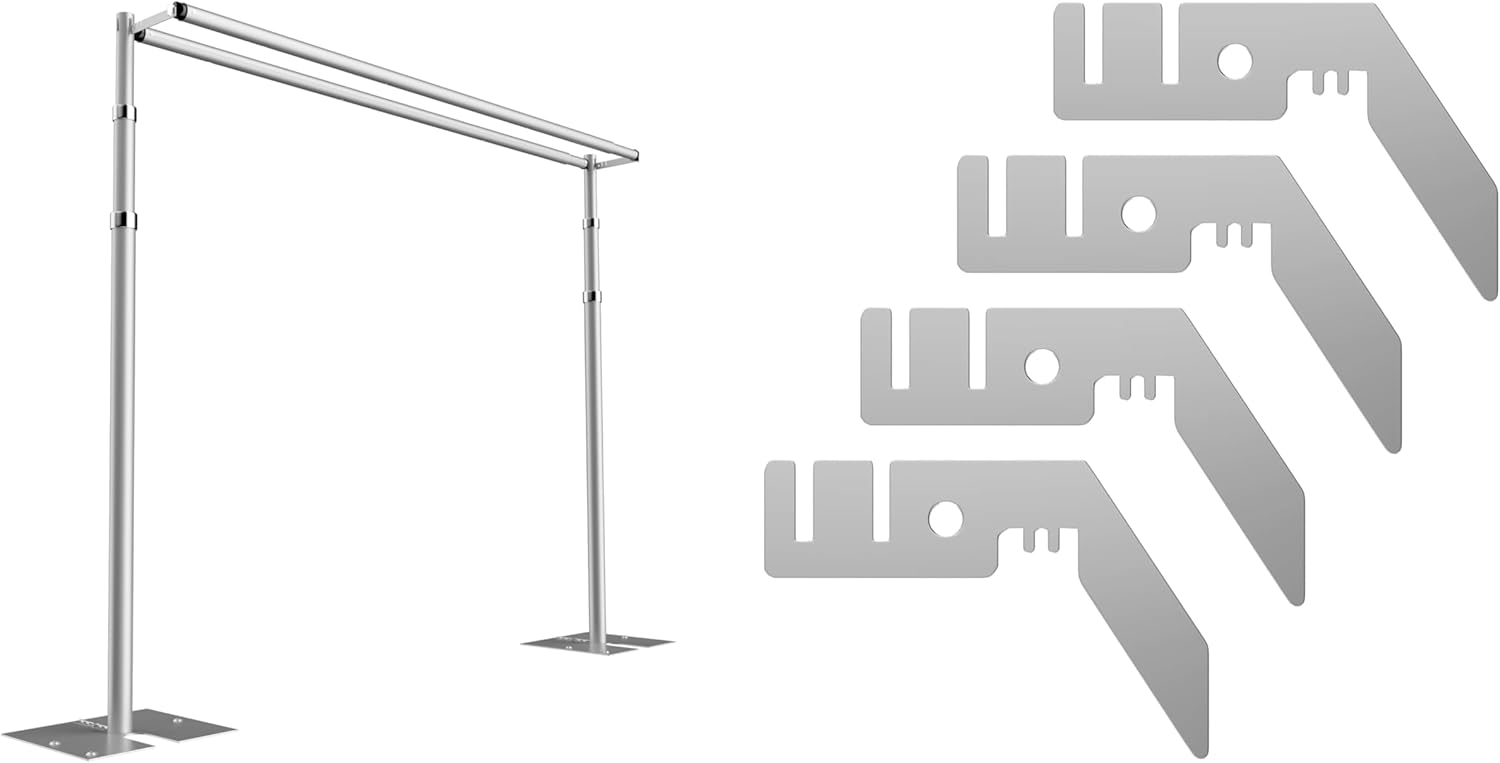 Amazon.com : Double Crossbar Pipe and Drape Stand with 4 Packs 3 ...