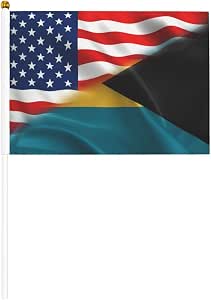 Amazon.com: Half American Half Bahamian Flag Handheld Flag One Size ...