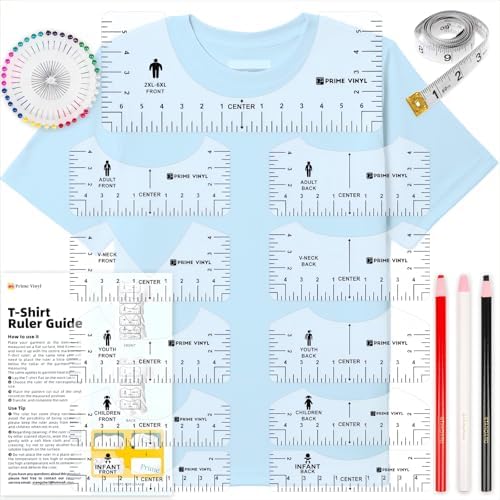 T-Shirt Rulers Guide - 8 Pack PVC Shirt Alignment Tool with Clothing ...