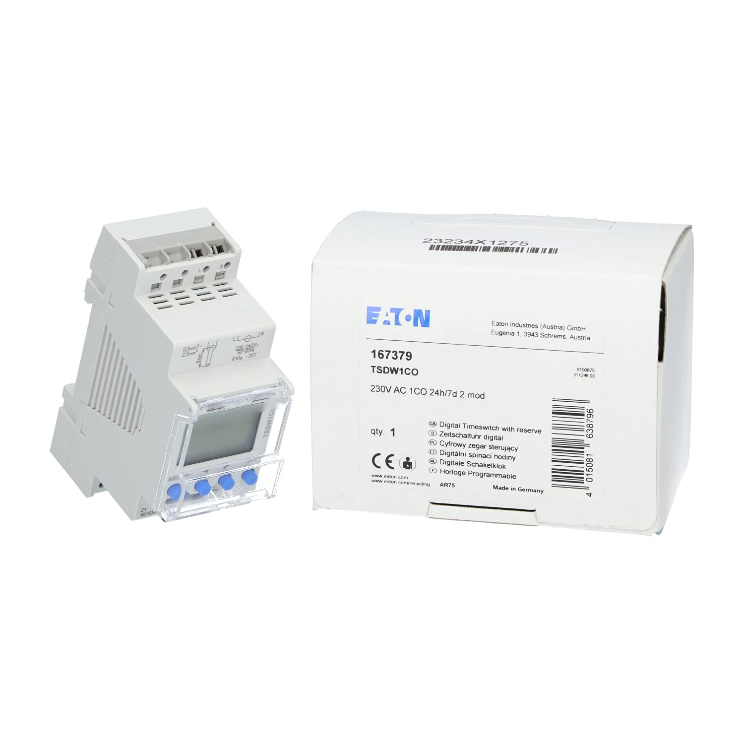 Eaton 167379 Digital Timer, Weekly, 1 Channel : Amazon.co.uk: DIY & Tools