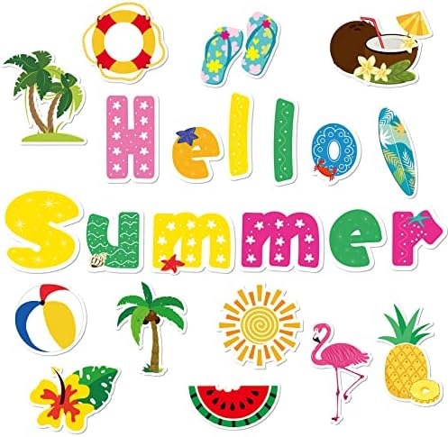 Amazon.com : 101 PCS Hawaiian Bulletin Board Decorations Summer ...