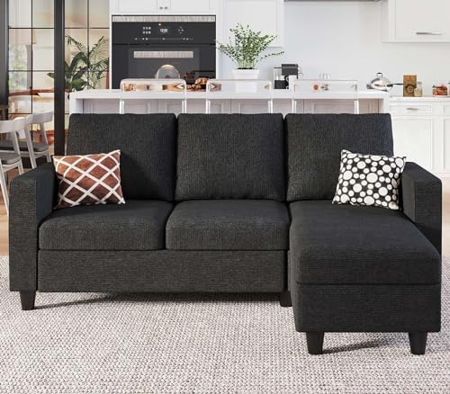 Amazon.com: JUMMICO Convertible Sectional Sofa Couch, L-Shaped Couch ...