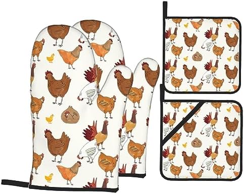 Amazon.com: Miracu Oven Mitts Set, Chicken Gifts for Chicken Lovers ...