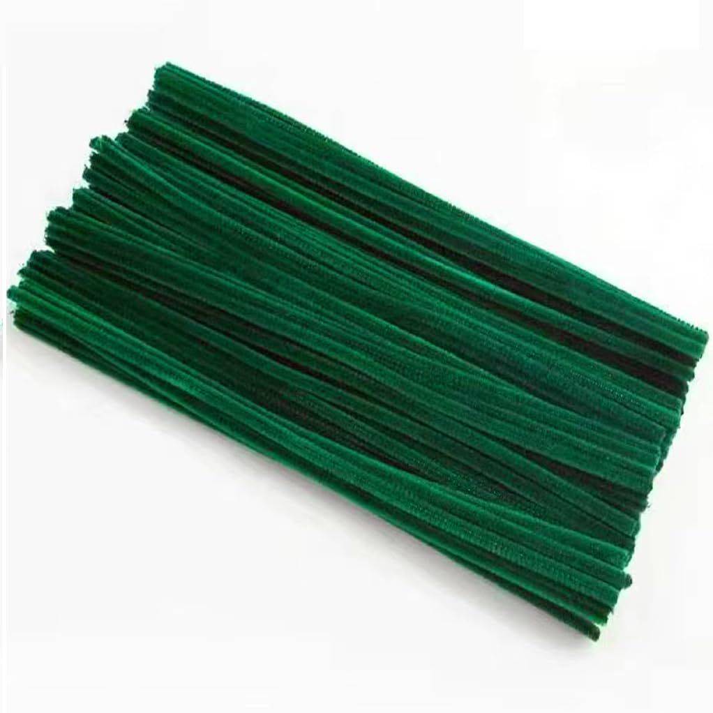 200pcs Dark Green Pipe Cleaners, 30cm x 6mm long Craft Pipe Cleaner ...