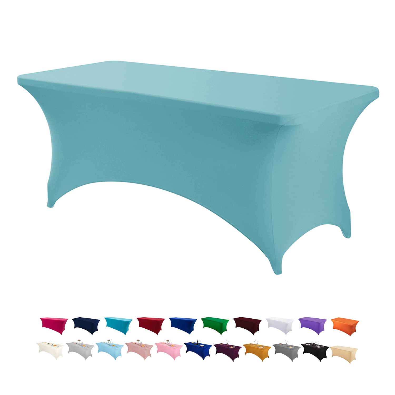 Amazon.com: Peomeise 6FT Spandex Table Cover Rectangular Stretch ...