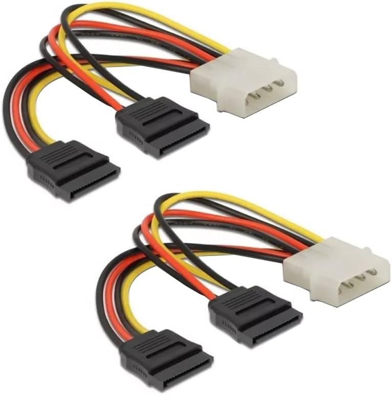 PARUHT 4 Pin Molex to Dual SATA Power Y Cable for Internal Hard Disk ...