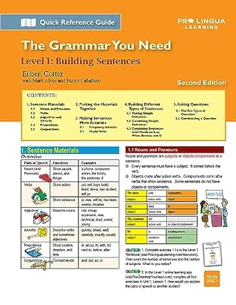 Building Sentences: Quick Reference Guide : Alves, Mark, Caballero ...
