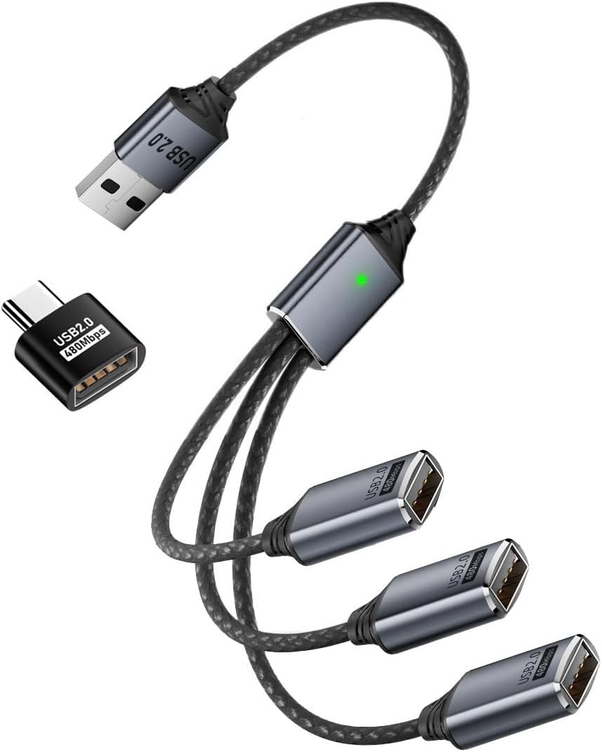 CY HUB USB 2.0 Type-A to 3 Ports Hub Cable Bus Power 1 to 3 Data for ...