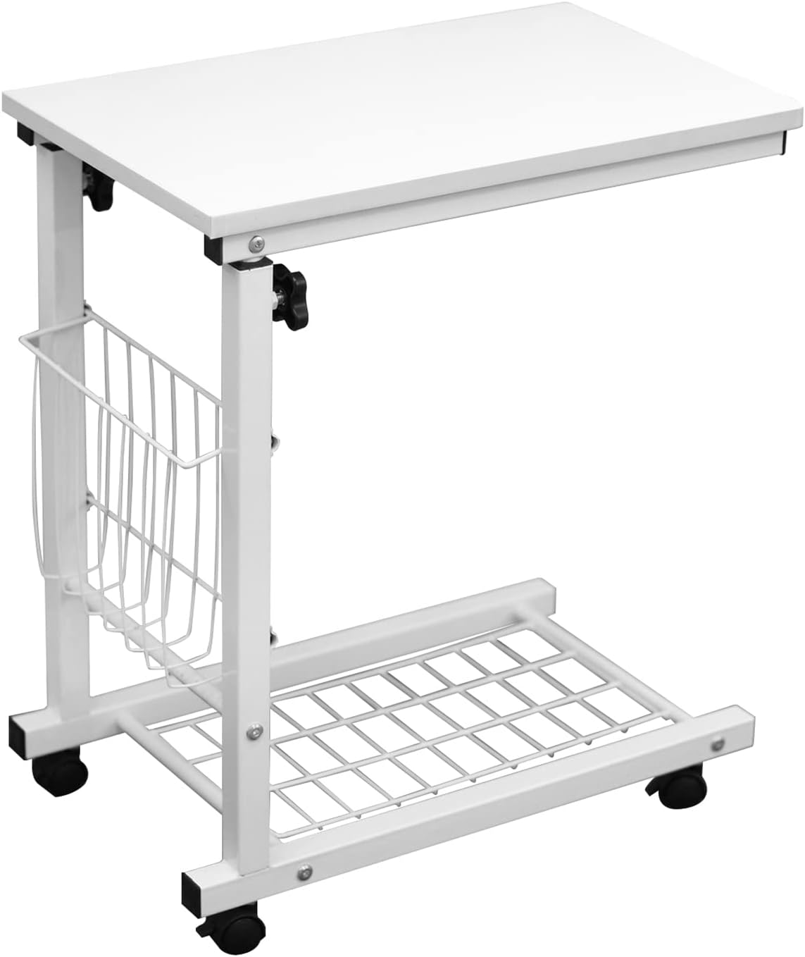 SogesHome Height Adjustable End Table Laptop Desk on The Wheel, Beside ...