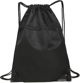 AidShunn Drawstring Gym Bag, Sport Large Capacity PE Bag with Outside ...