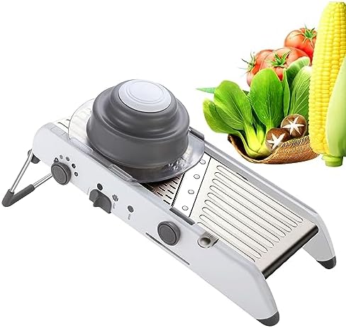 Amazon.com: Adjustable Mandoline Slicer Stainless Steel Blade Julienne ...