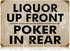 Amazon.com: Liquor Up Front Humor Vintage Metal Sign - Victory Vintage ...