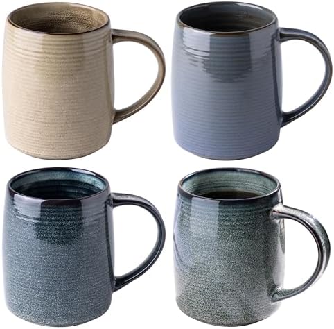 Amazon.com: GBHOME Large Coffee Mugs Set of 4, 18oz Handmade Ceramic ...