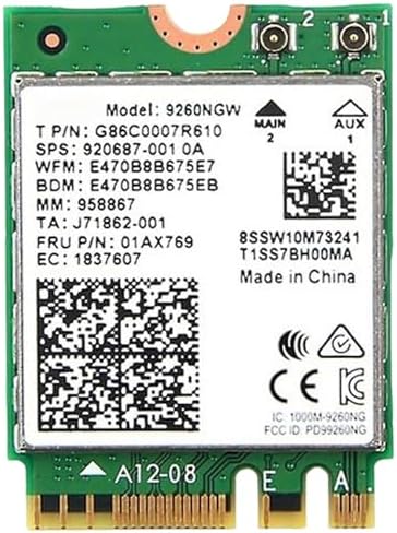 Amazon.com: Intel M.2 AC 9260 WiFi Card with Bluetooth 5.1 | Up to 1 ...