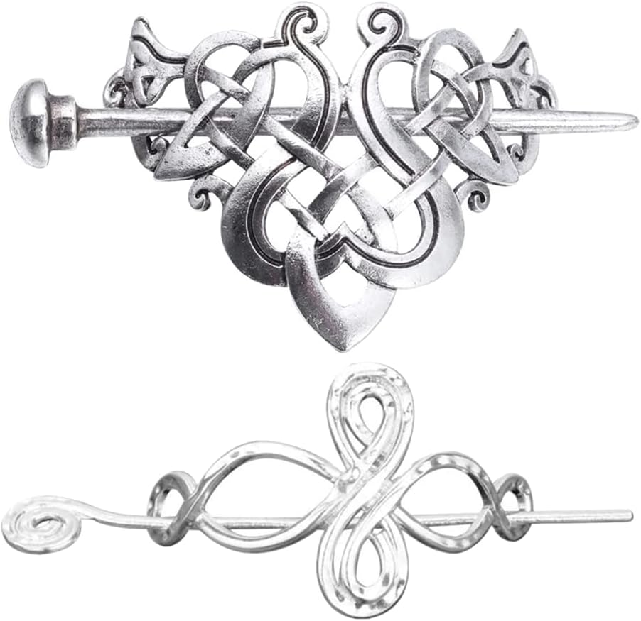 2 PCS Viking Celtic Hair Clips Retro Celtic Hair Clips Viking Jewelry ...