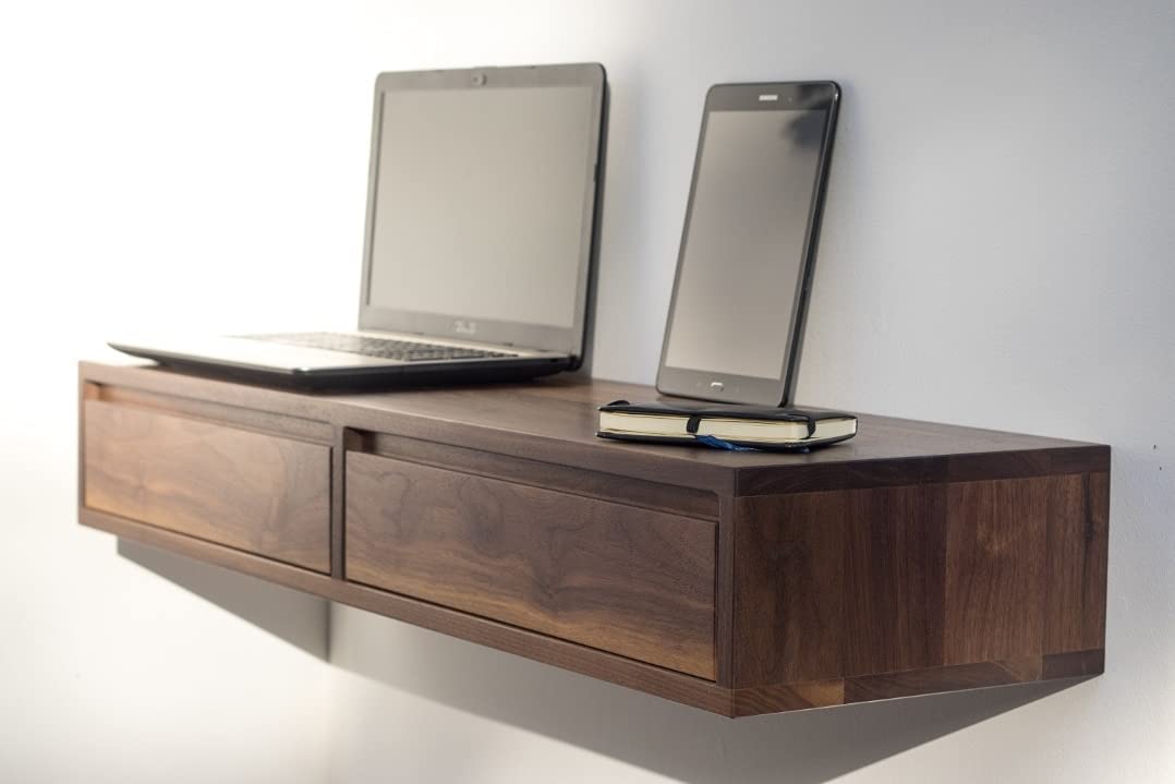 Buy Streem Furniture Sheesham Wood Floating Study Table with 2 Drawers ...