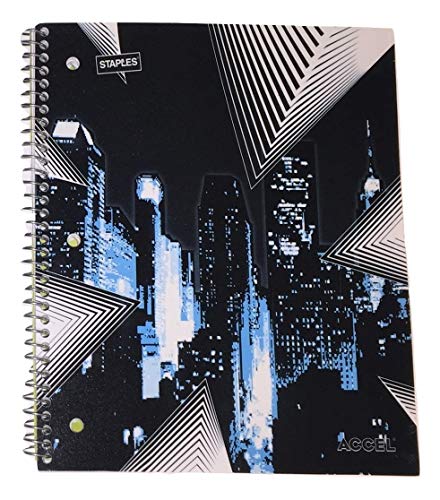 Staples Accel Heavy-Duty Spiral Notebook, Night Cityscape (9.25 Inches ...