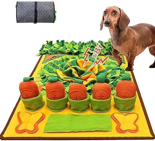YEAKOO Dog Snuffle Mat, Hand Woven Dog Sniffing Pad Soft Pet Nose Work ...