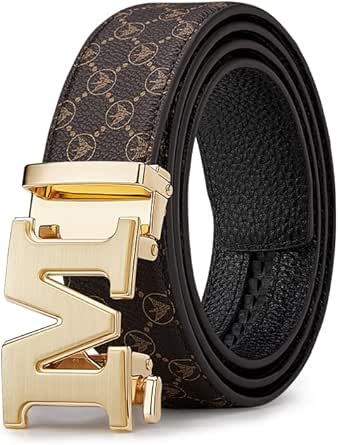 VANNANBA Letter M Belt for Men，Luxury Stylish Designer Belts with M ...