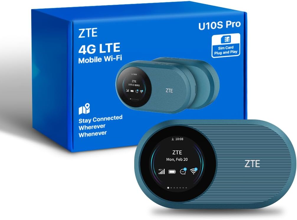 ZTE U10S Pro Blue, 4G+LTE Mobile Wi-Fi 6, unlocked low-cost portable ...