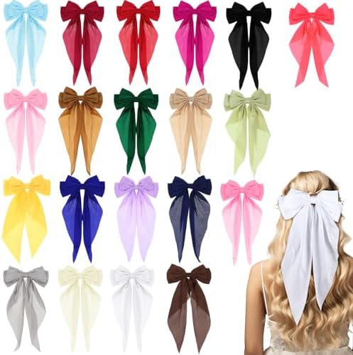 Amazon.com : WLLHYF Satin Hair Bows for Women, 20 Pcs Big Hair Bows ...
