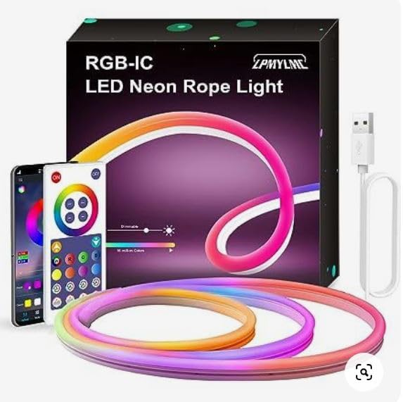 Buy AWOKZA RGB+IC Neon Rope Light,DIY LED Rope Lights with App Control ...