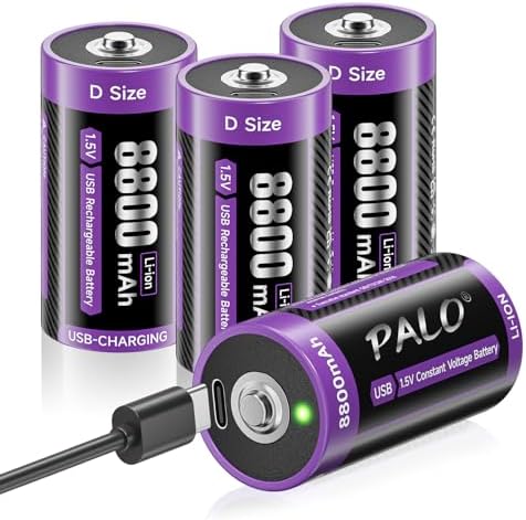Amazon.com: Mspalocell D Cell Batteries 4 Pack,1.5V 8800mAh ...