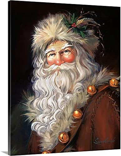 Amazon.com: GREATBIGCANVAS Father Christmas Canvas Wall Art Print ...