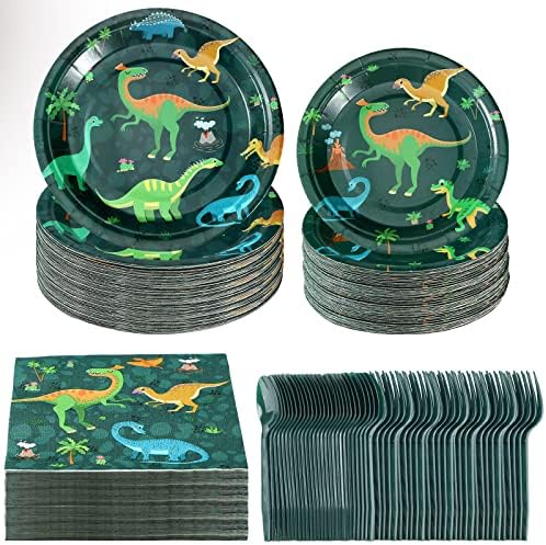 Amazon.com: 160 Pack Dinosaur Birthday Party Supplies Set Dinosaur ...
