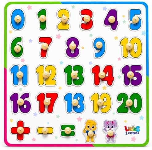 Amazon.com: Number Puzzle for Toddlers Jumbo - Educational Wooden ...