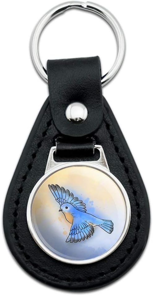 Amazon.com: GRAPHICS & MORE Black Leather Eastern Bluebird Watercolor ...