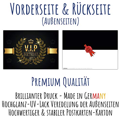 A4 XXL 80 Geburtstag Karte VIP 80th BIRTHDAY mit Umschlag - edle ...