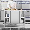 Amazon.com: ROVSUN Stainless Steel Table with Cabinet 39 x 19 inches ...