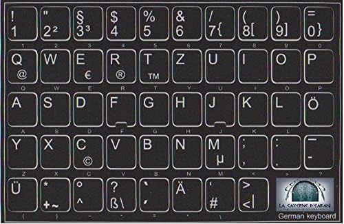 La CAVERNE D'EABANI teclado alemán teclas autoadhesivas fondo negro ...