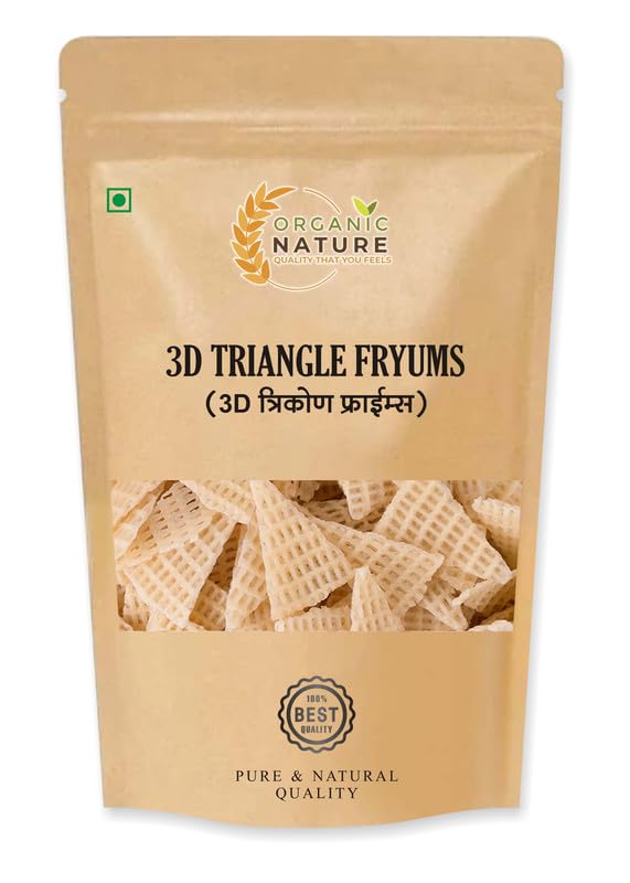 ORGANIC NATURE Triangles fryums Crunchy and Tasty Ready to Fry CHAAT ...