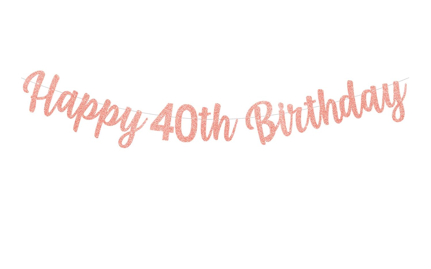 40th Birthday Banner Happy 40th Birthday Bunting Rose Gold Glitter ...