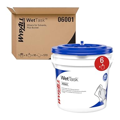 Kimberly-Clark 06001 White KIMTECH WETTASK Wipers for Solvents, 12" W x ...