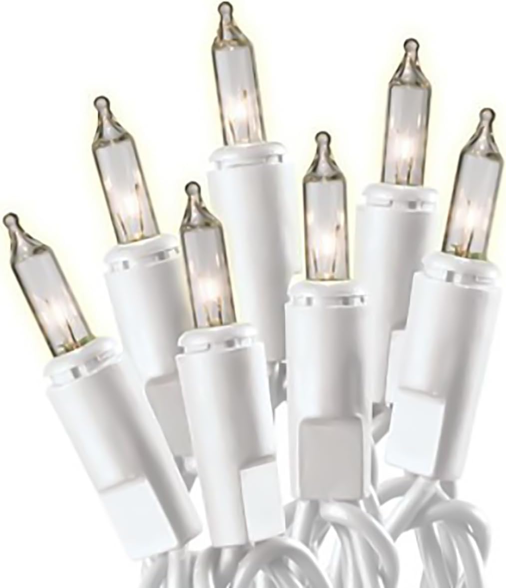 Amazon.com: Holiday Pride 20 Clear White Mini Lights White Wire - Mini ...