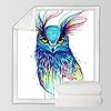 Amazon.com: Into The Blue by Pixie Cold Art Owl Blankets and Throws for ...