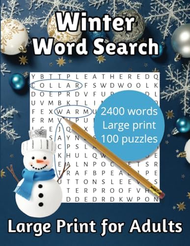 Winter Word Search: Large print for adults. 100 Fun Winter-themed ...