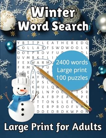 Winter Word Search: Large print for adults. 100 Fun Winter-themed ...