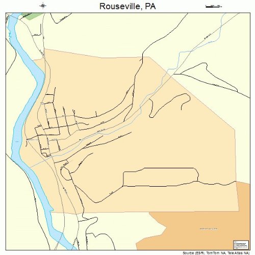 Large Street & Road Map of Rouseville, Pennsylvania PA - Printed poster ...